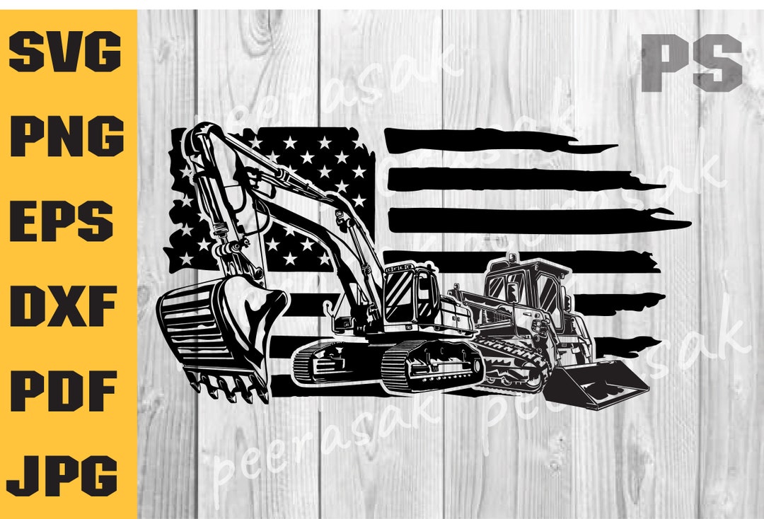 US Skid Steer and Mini Excavator Svg, Skid Steer SVG, Wheel Loader Svg ...