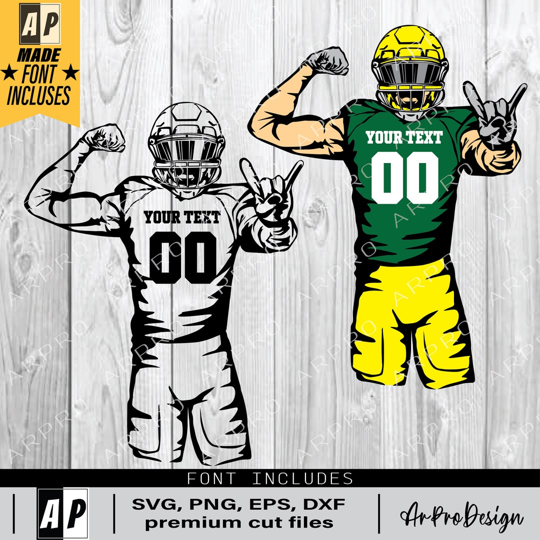 Customizable Football Player SVG | Scalable Vector Graphics for Cricut ...
