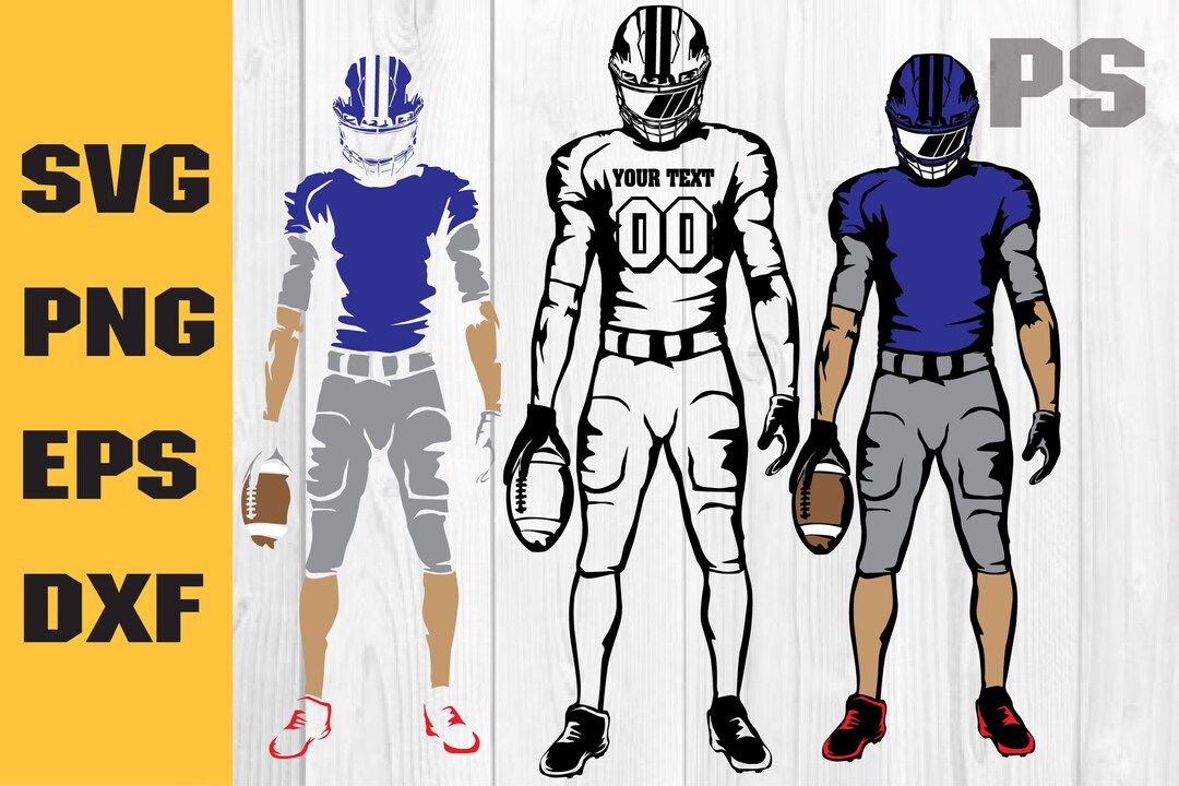 Football Player Svg Football Svg Colored Layers Football - Etsy
