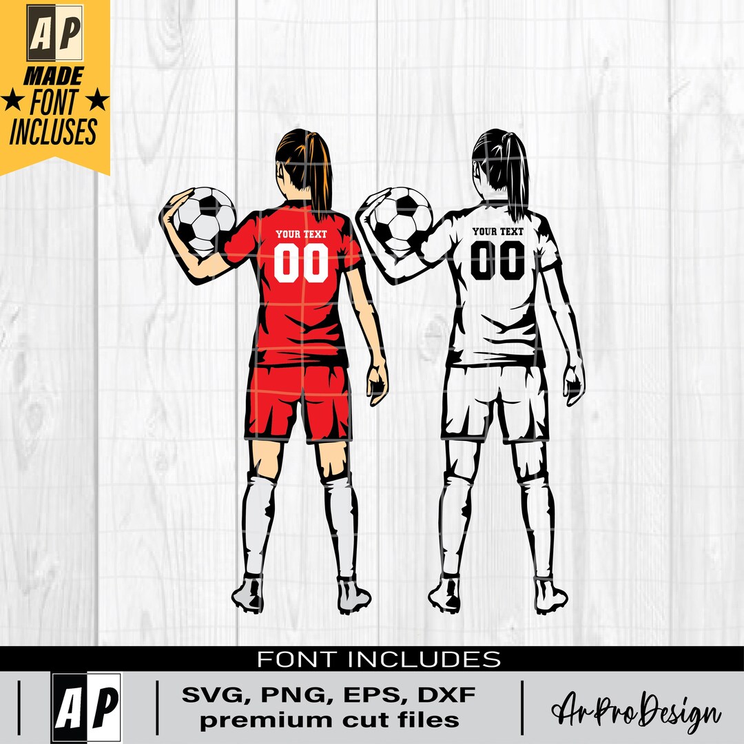 Soccer Girl SVG, Soccer Girl Player SVG, Colored Layers, Change Svg ...