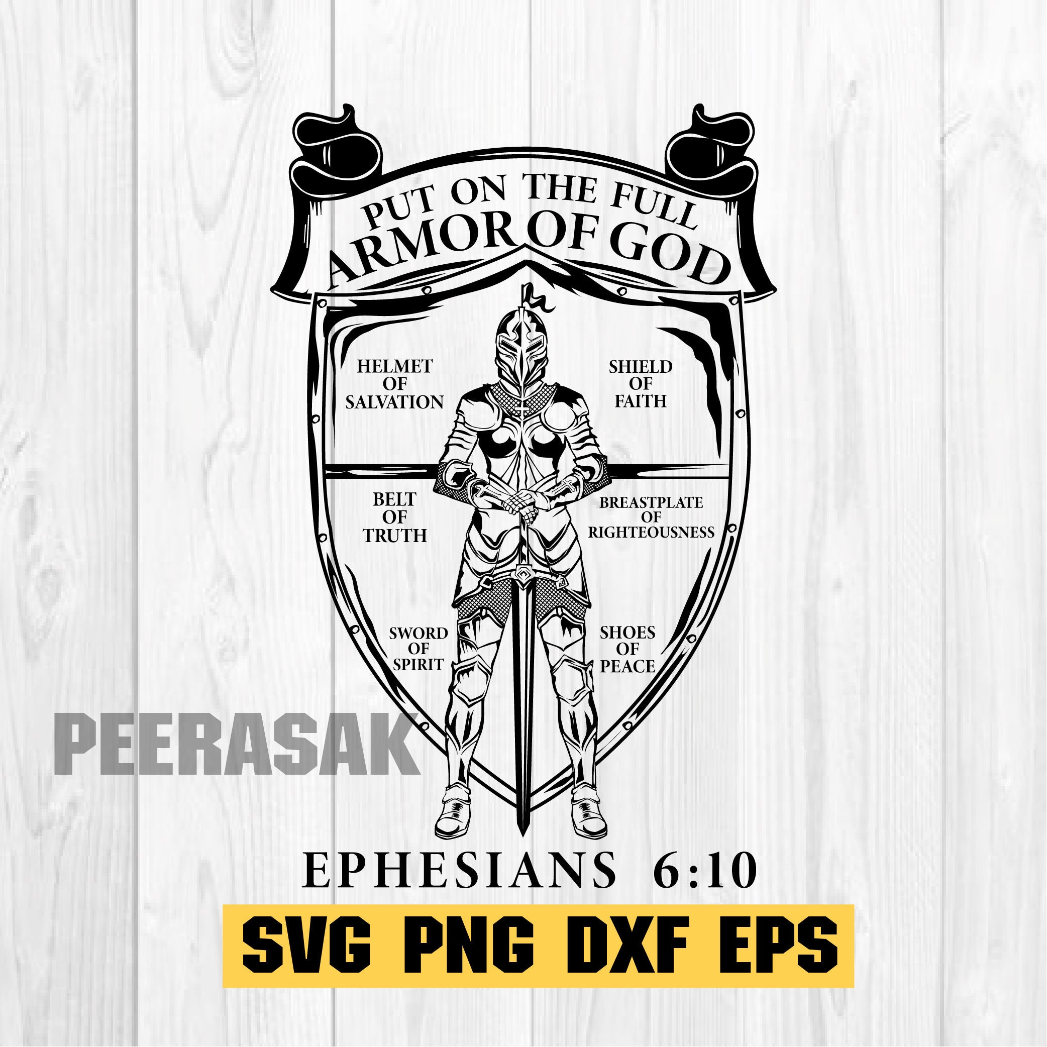 Put on the Full Armor of God Svgknight Svg Armor of God - Etsy