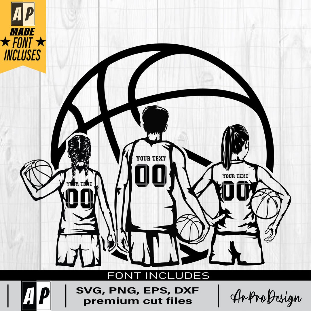 Basketball Girl & Boy SVG, Basketball Player Svg, Basketball Dad ...