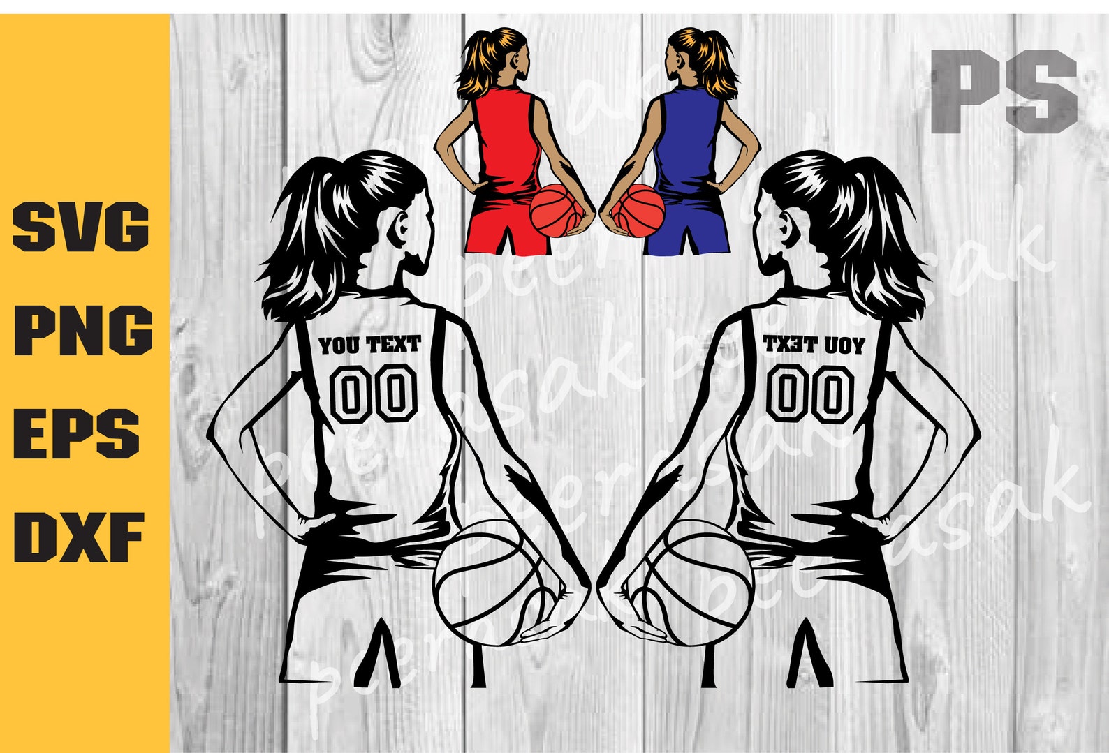 Basketball Girl Svg Colored Layers Afro Puff Ponytail - Etsy