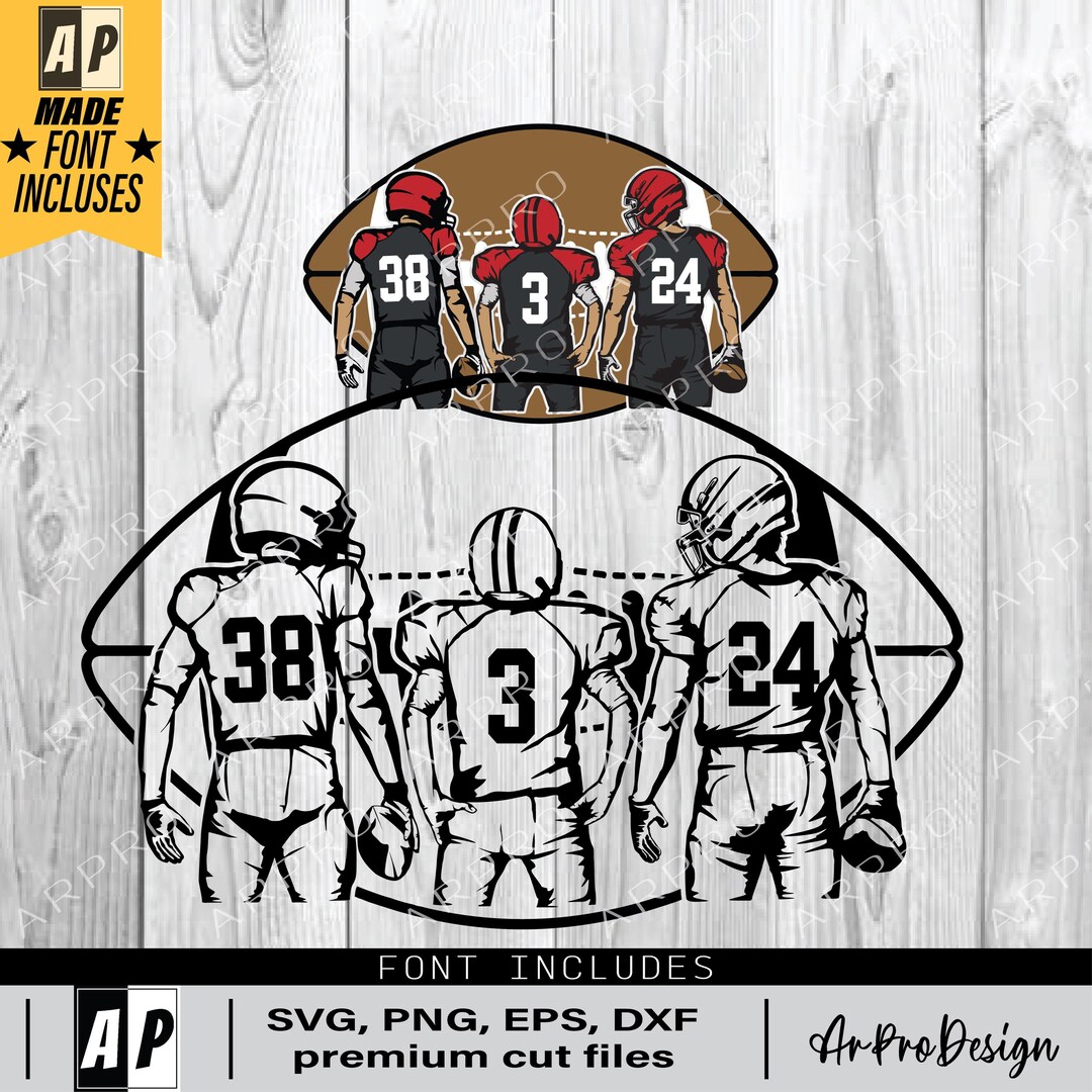 Football Svg Png, Three Football Players Svg, Football Name Svg ...