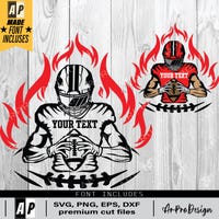 Customized Football Player Svg | American Football Svg | Football Name ...