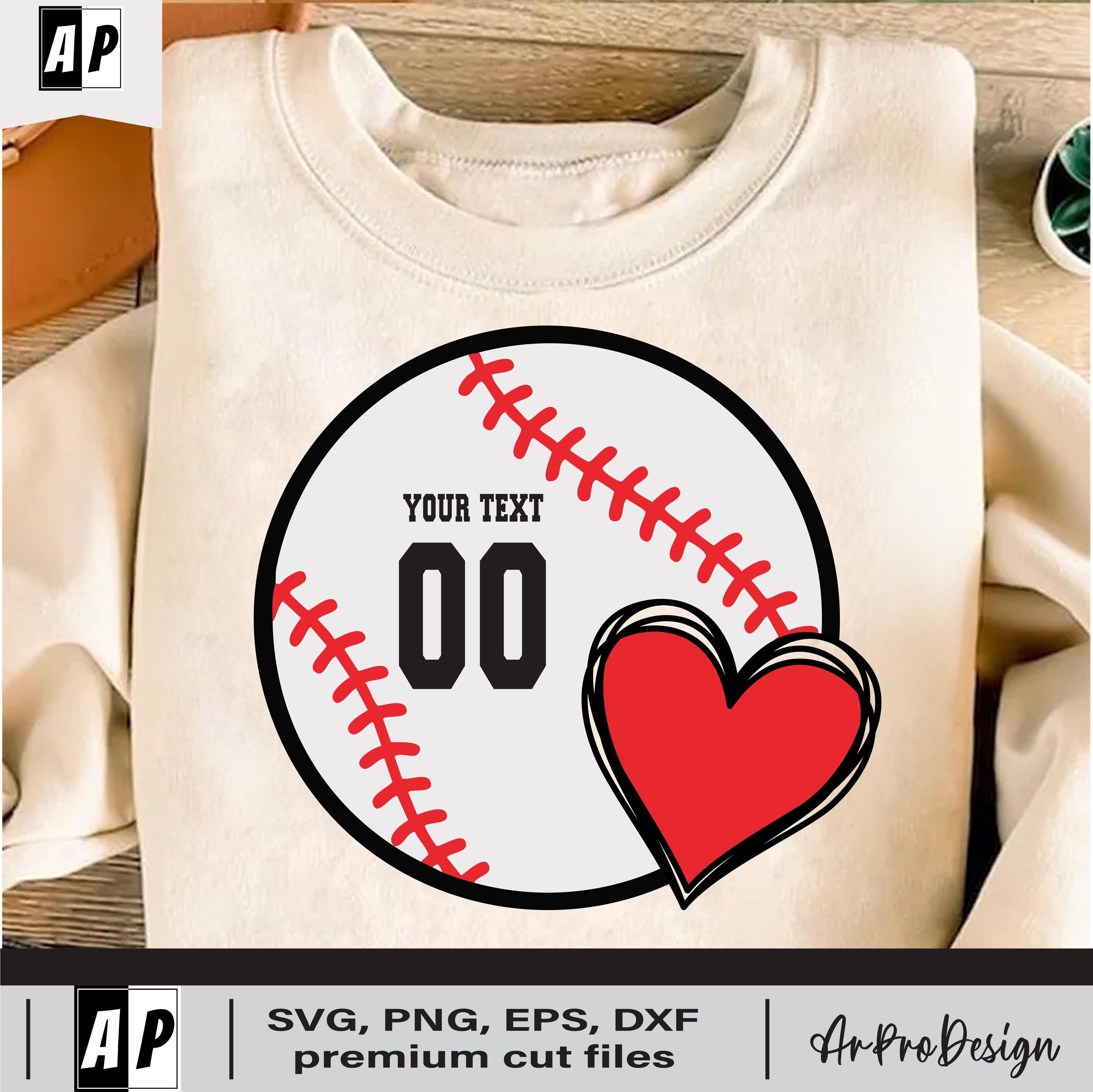 Baseball With Heart Svg, Doodle Heart Svg, Baseball Svg, Baseball Mom ...