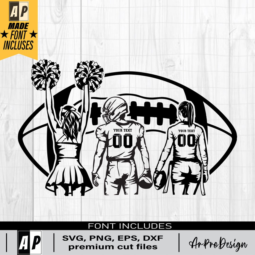 Football Players Svg, Cheerleader Svg, Flag Football Player Svg ...