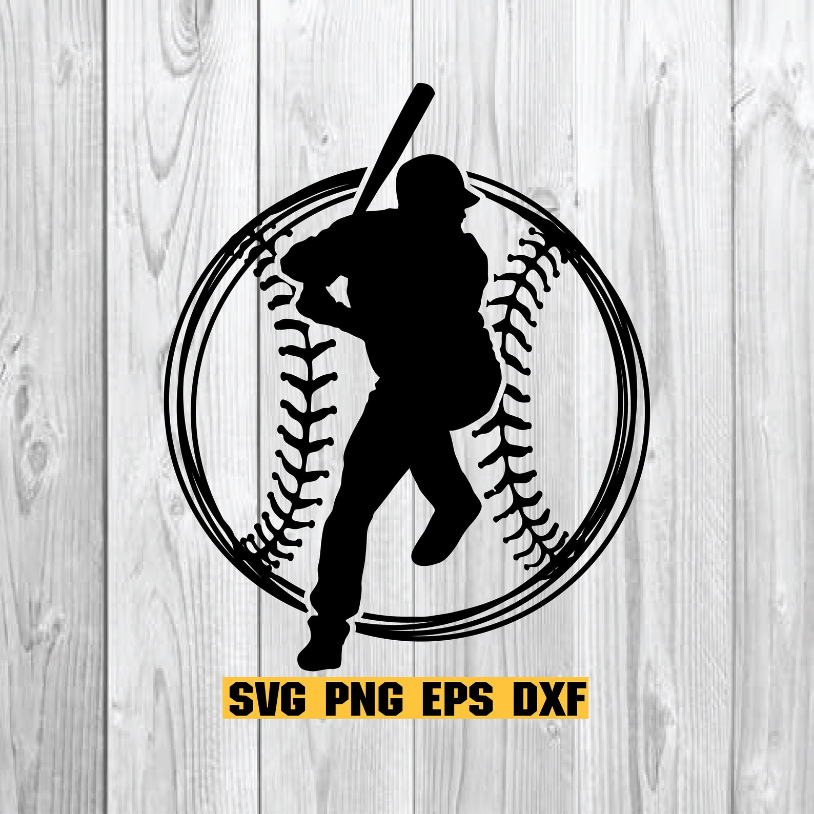 Baseball Player SVG Baseball Monogram for Silhouettesoftball - Etsy
