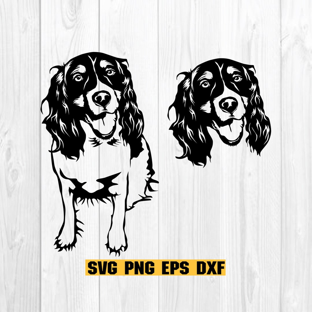 English Springer Spaniel Svg, Dog Svg Cricut, Cute Pet Face Head, Funny ...