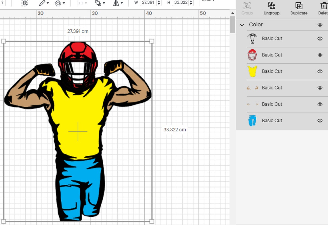 Football Player Svg Football Svg Colored Layers Football - Etsy