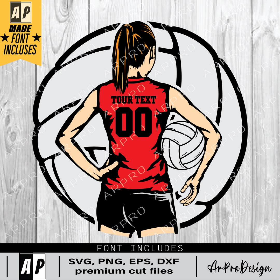 Girls Volleyball Player SVG, Colored Layers, Volleyball Player SVG ...