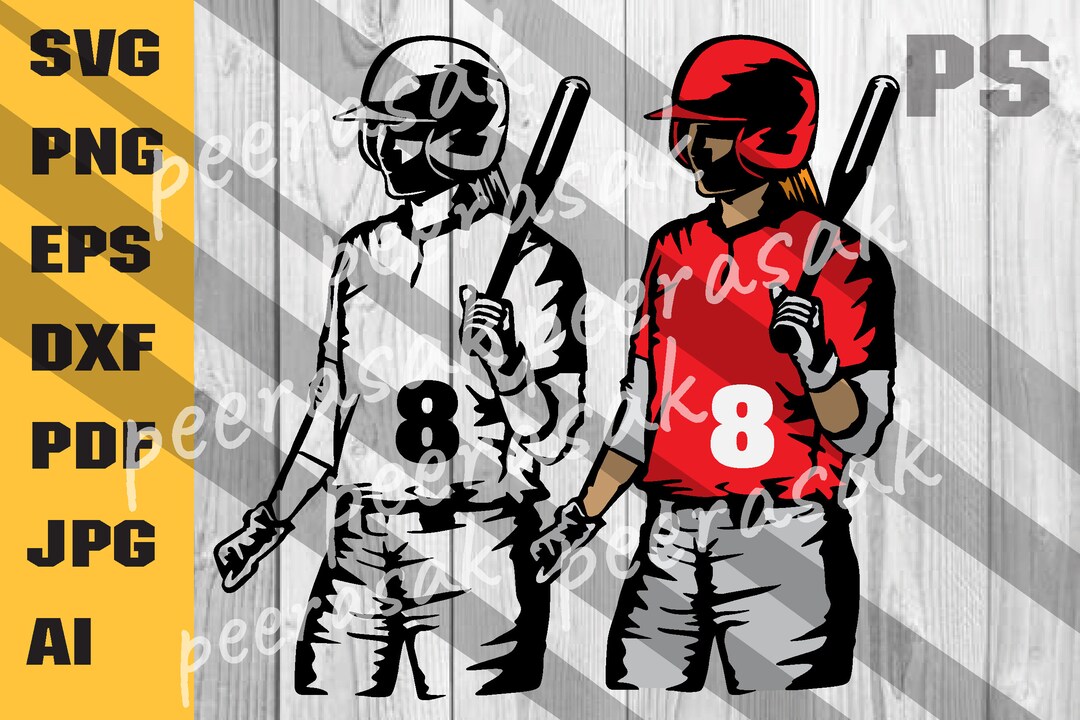 Girls Softball Svg, Colored Layers, Softball Swing, Baseball Game for ...