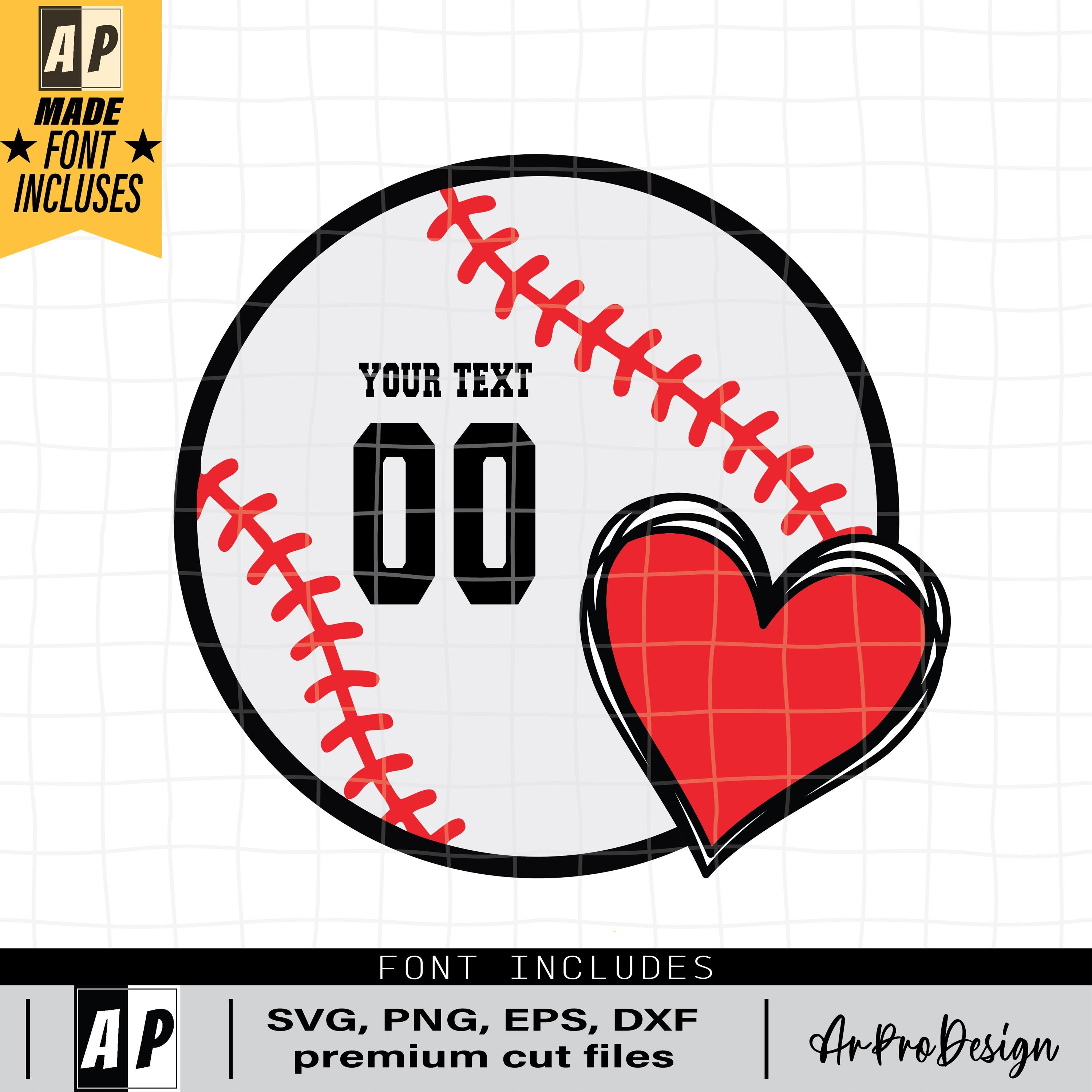 Baseball With Heart Svg, Doodle Heart Svg, Baseball Svg, Baseball Mom ...