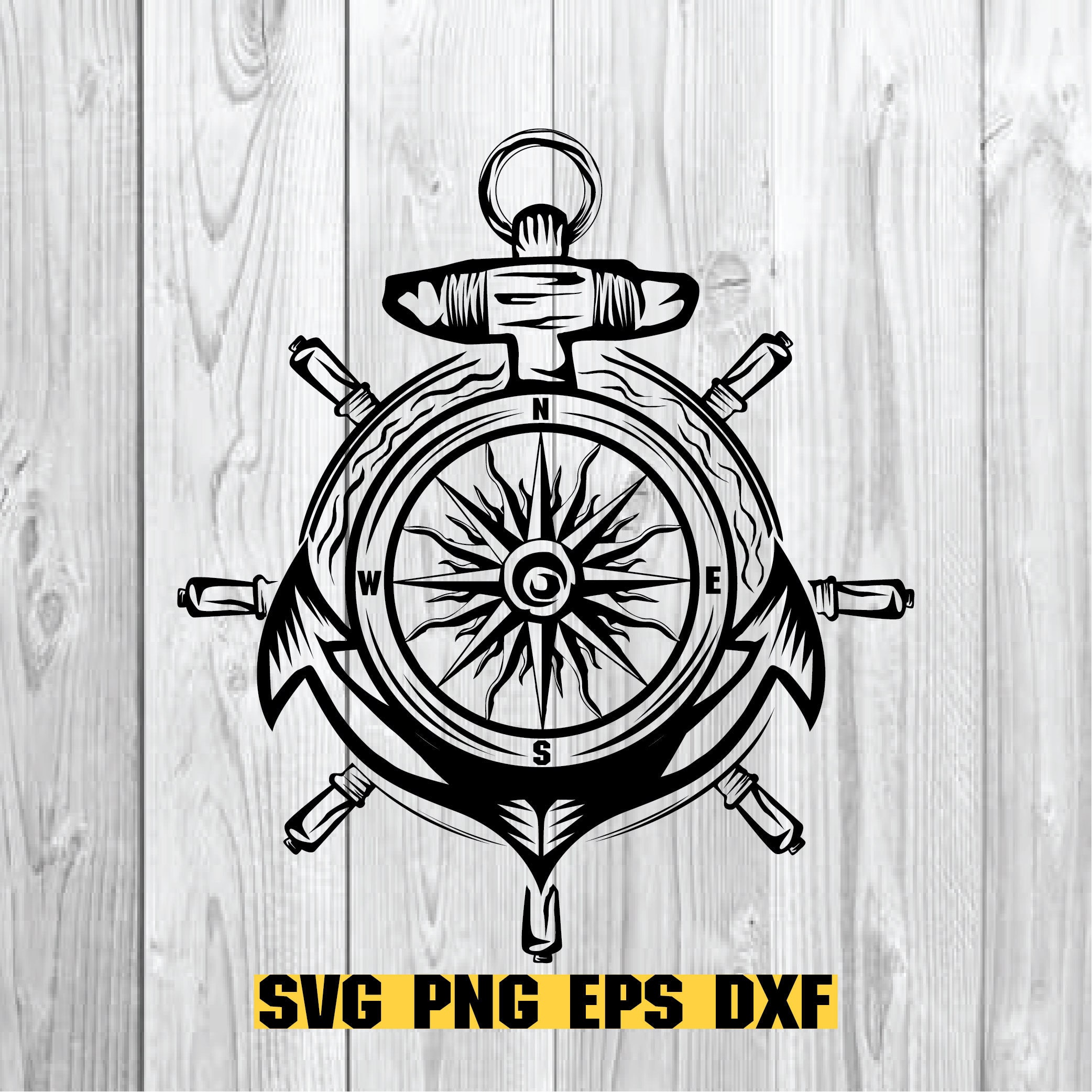 Anchor Compass SVG Cut Files for Cricut and Silhouette | Etsy
