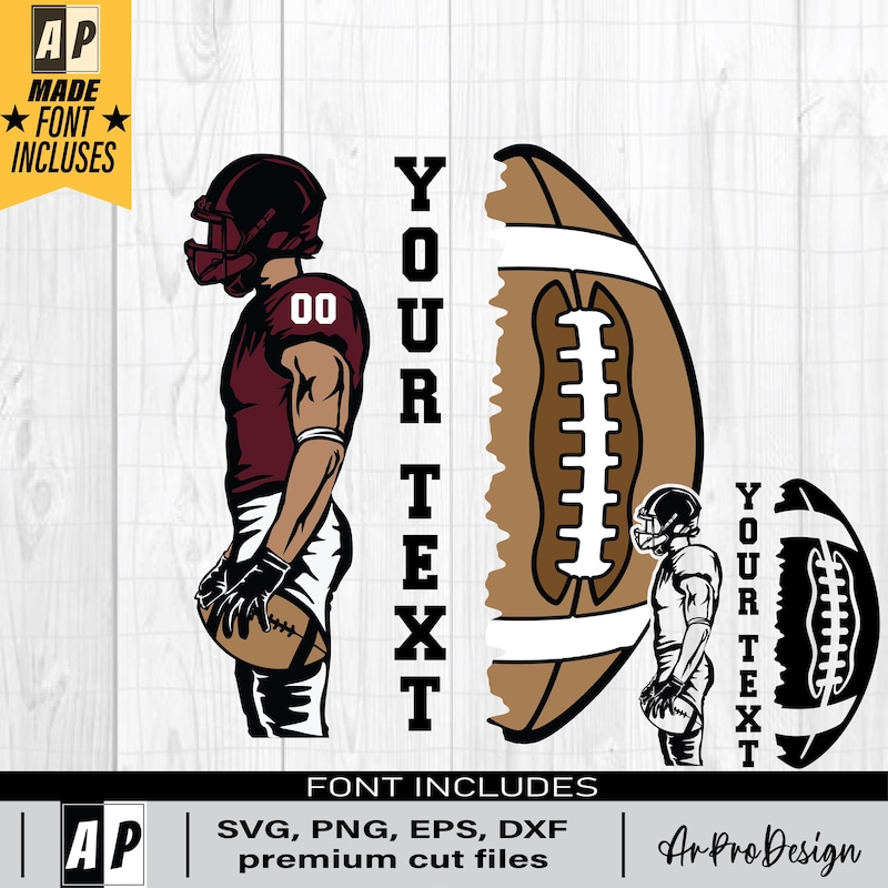 Half Football Svg - Etsy
