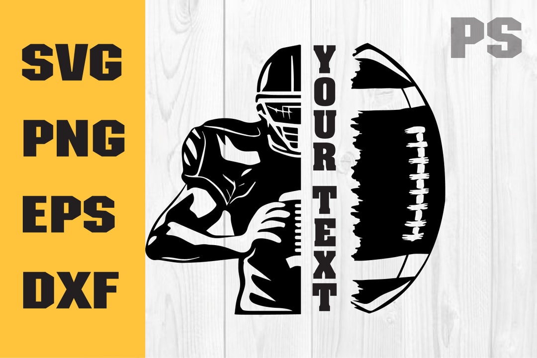 Football Template Svg, Half Football Player, Football Season Svg ...