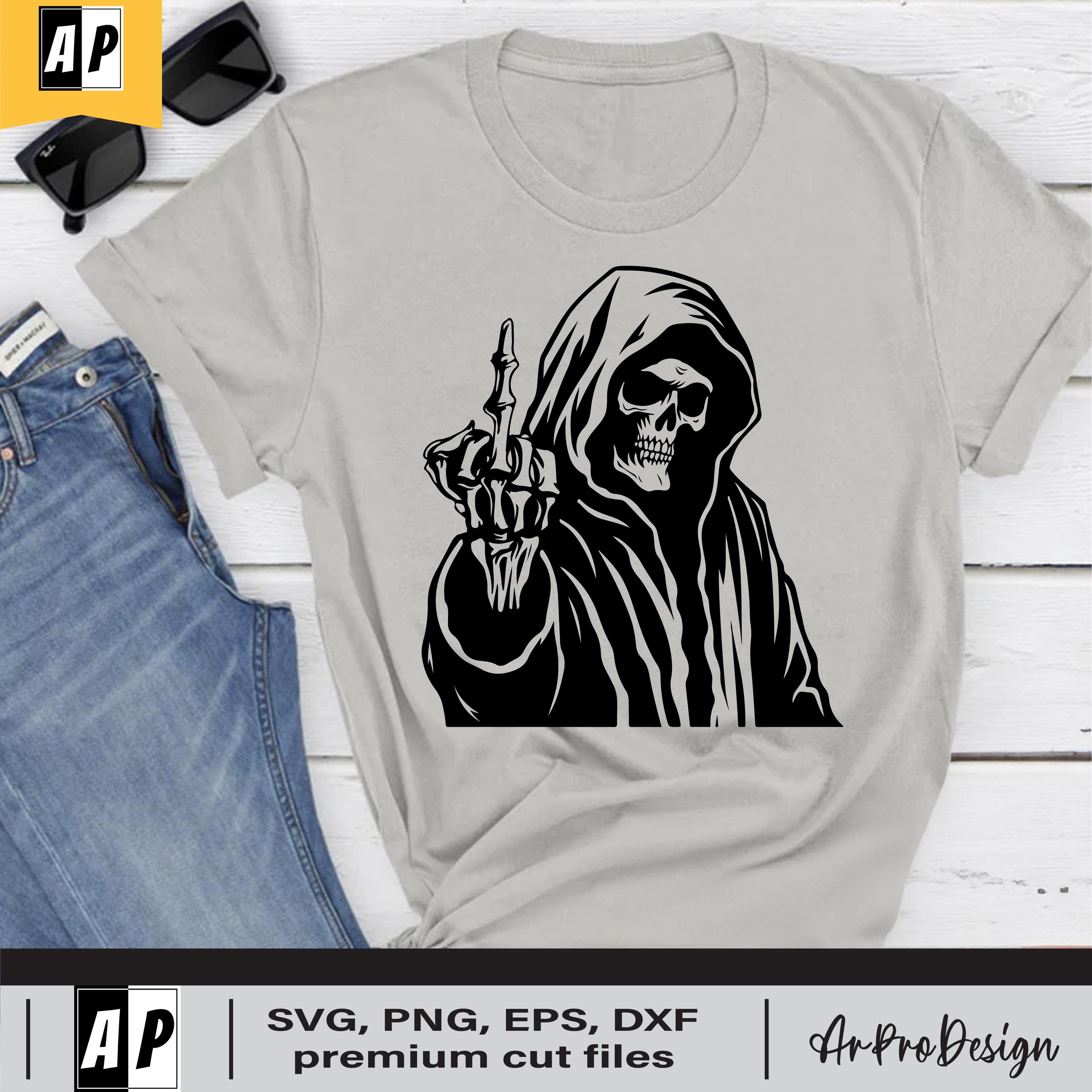 Grim Reaper Middle Finger SVG, Skull SVG, Middle Finger Skeleton SVG ...