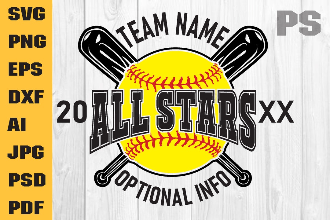Allstar Svg, Softball Svg, All Star Svg, Shirt Design, Girls Softball ...