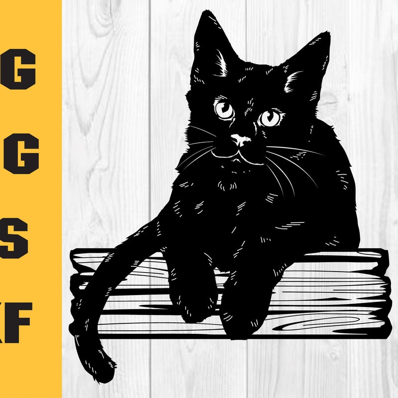 Black Cat Svg - Etsy