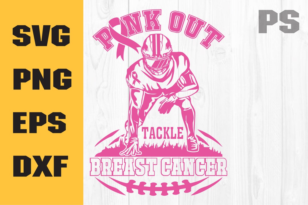 Football SVG, Pink Out Tackle Breast Cancer, Clipart for Cricut, Cancer ...