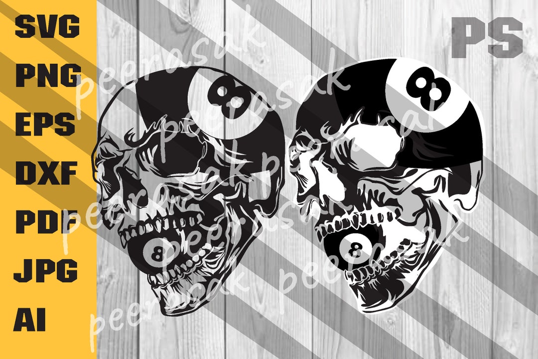 8-ball Skull Skeleton Svg, Billiards SVG, Billiards PNG, Snooker Svg ...
