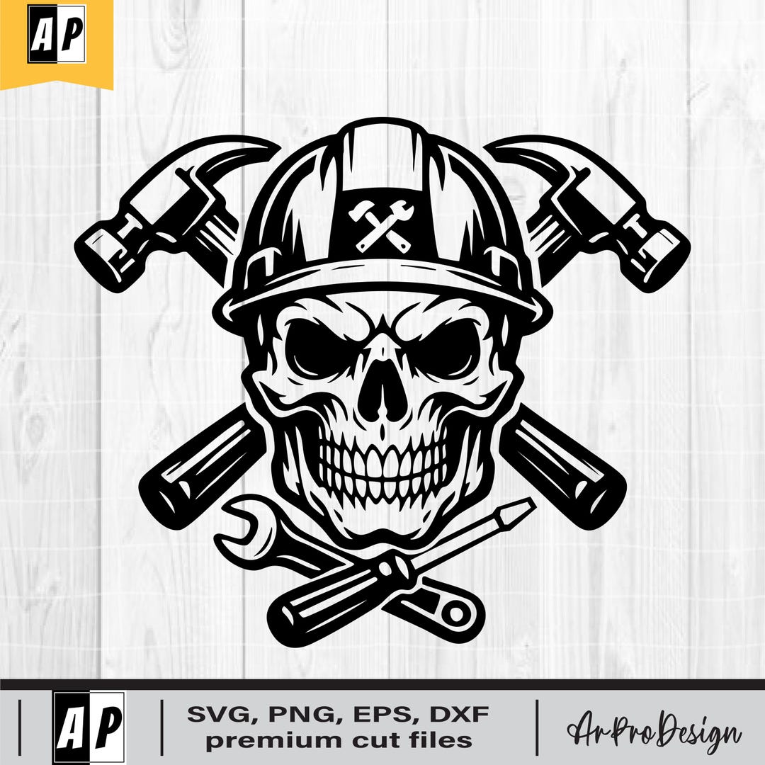 Construction Skull Svg, Skull Worker Svg, Hard Hat Skull Svg ...