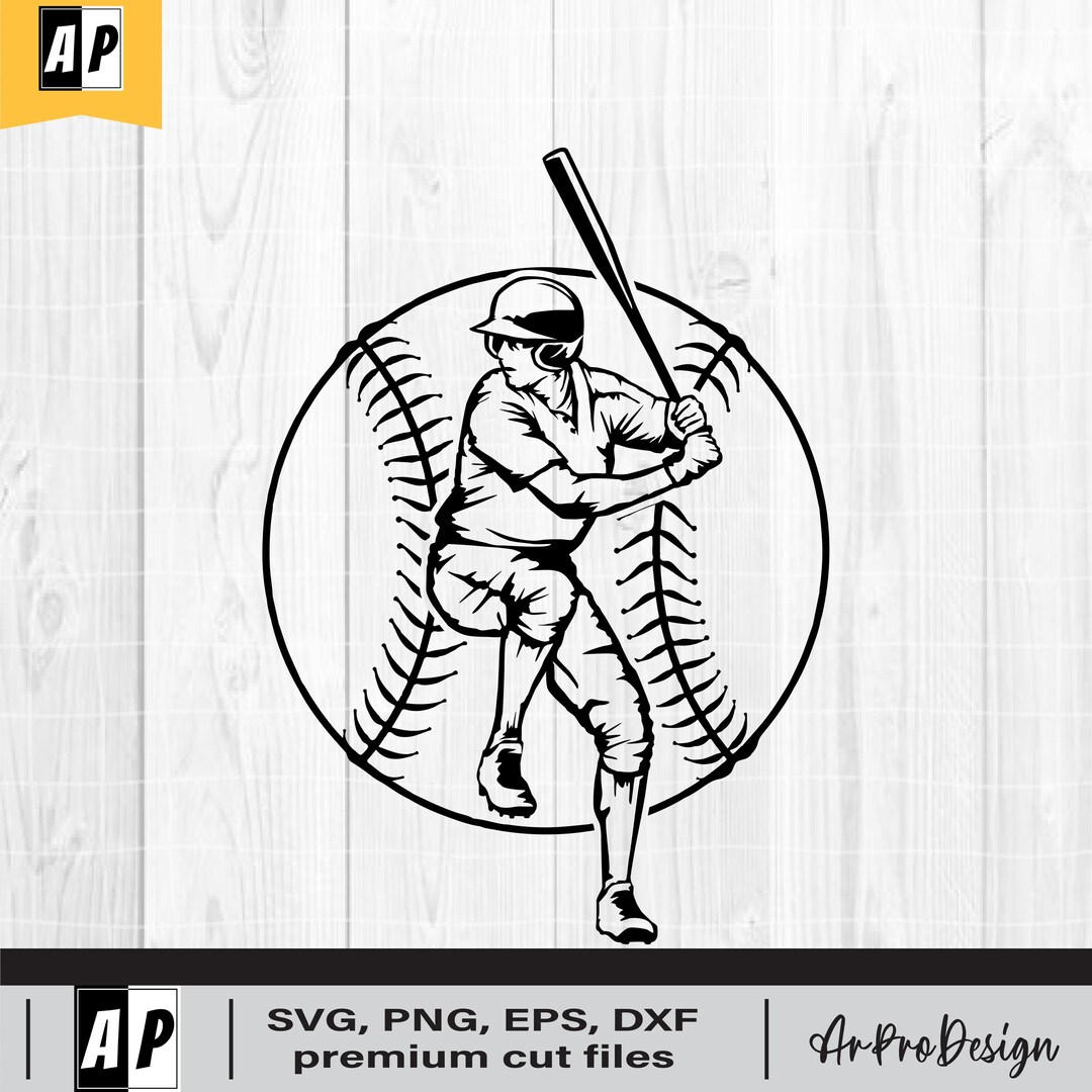 Baseball Player SVG, Baseball Svg Files, Baseball Clipart Silhouette ...