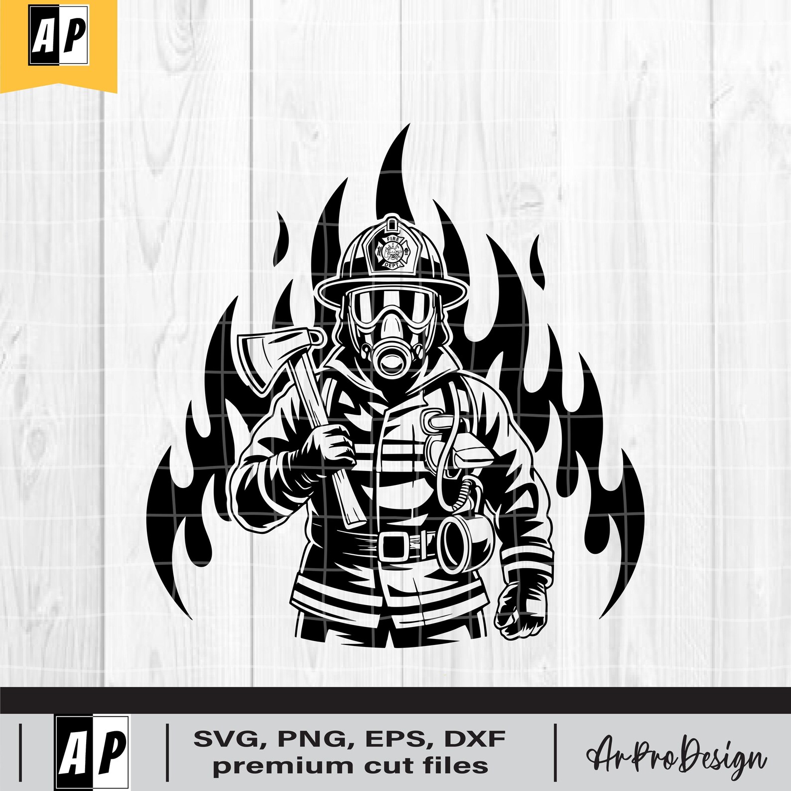 Flaming Fireman Svg – Fire Fighter Svg, Rescue Svg Clipart for Cricut ...