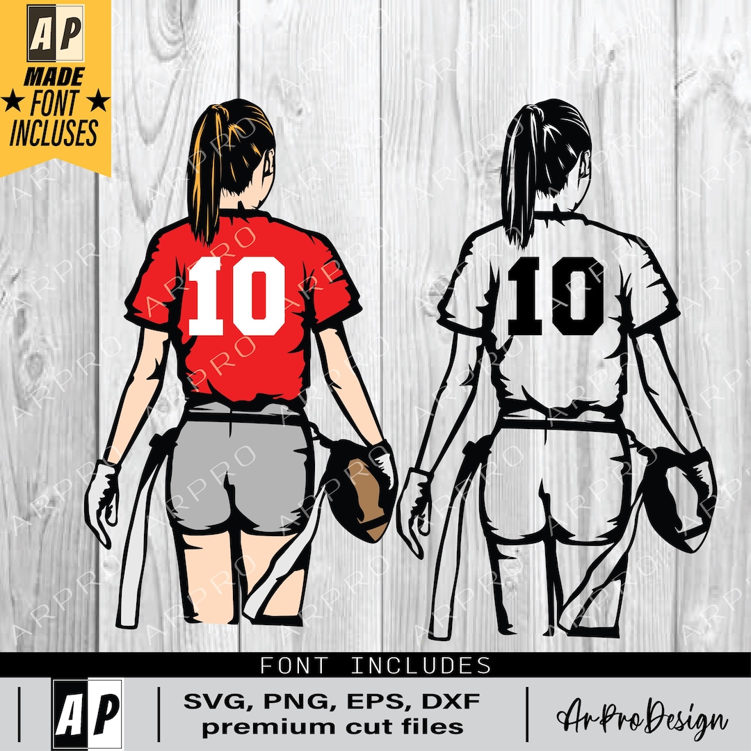 Flag Football Player Svg, Colored Layers, Personalized Name, Football Girl Svg, Flag Football ...