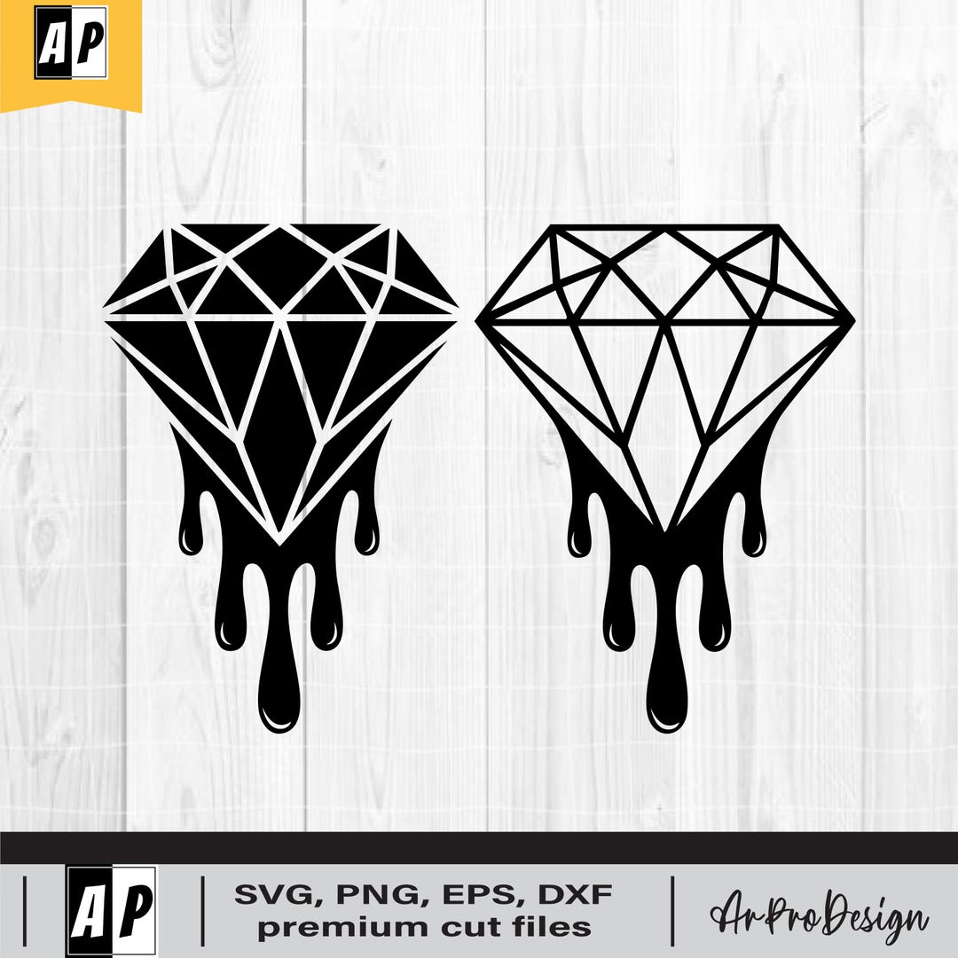 Dripping Diamond SVG, Crystal SVG, Gemstone Decal T-shirt Sticker ...