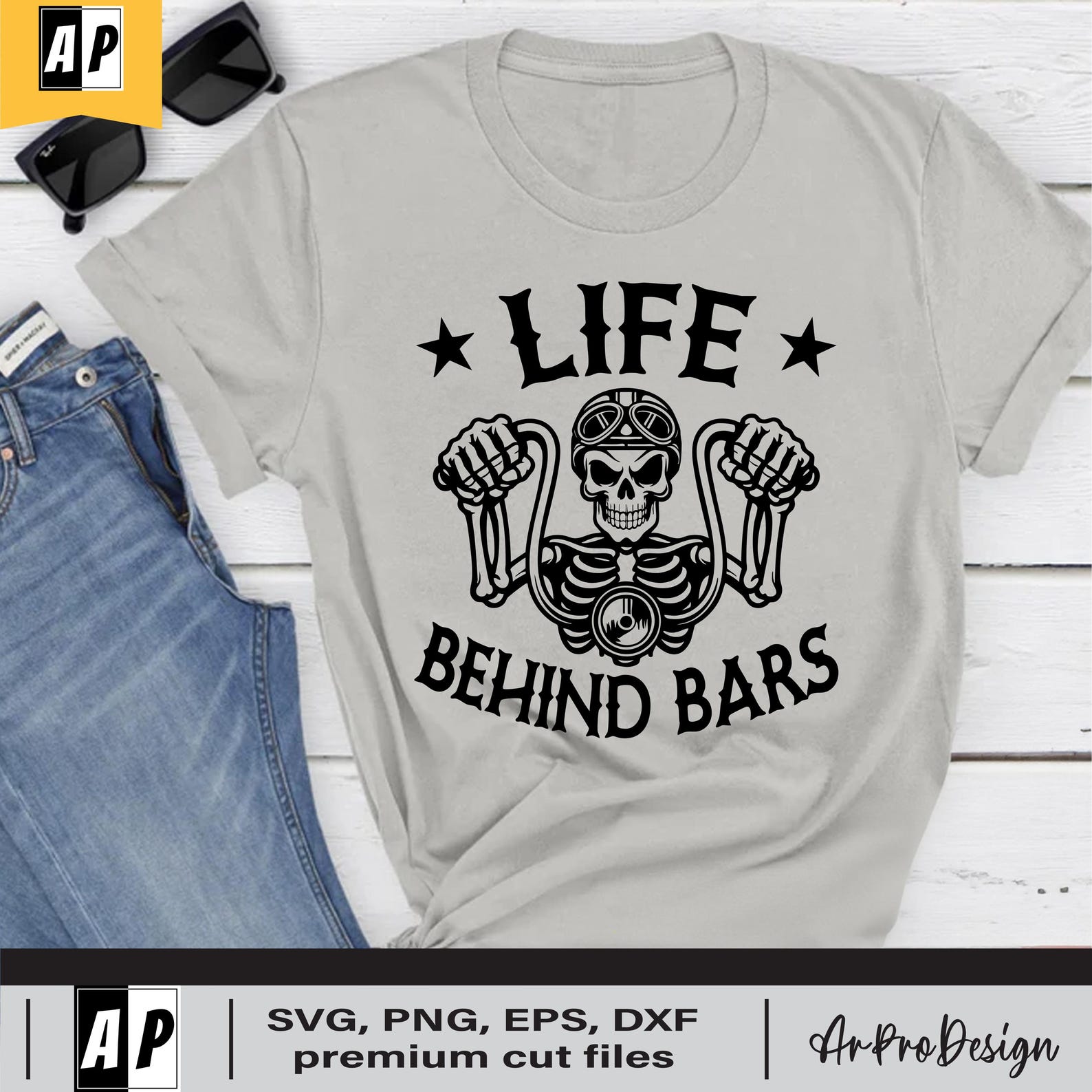 Skeleton Life Behind Bars SVG, Biker SVG, Skeleton Drive Motorcycle SVG ...