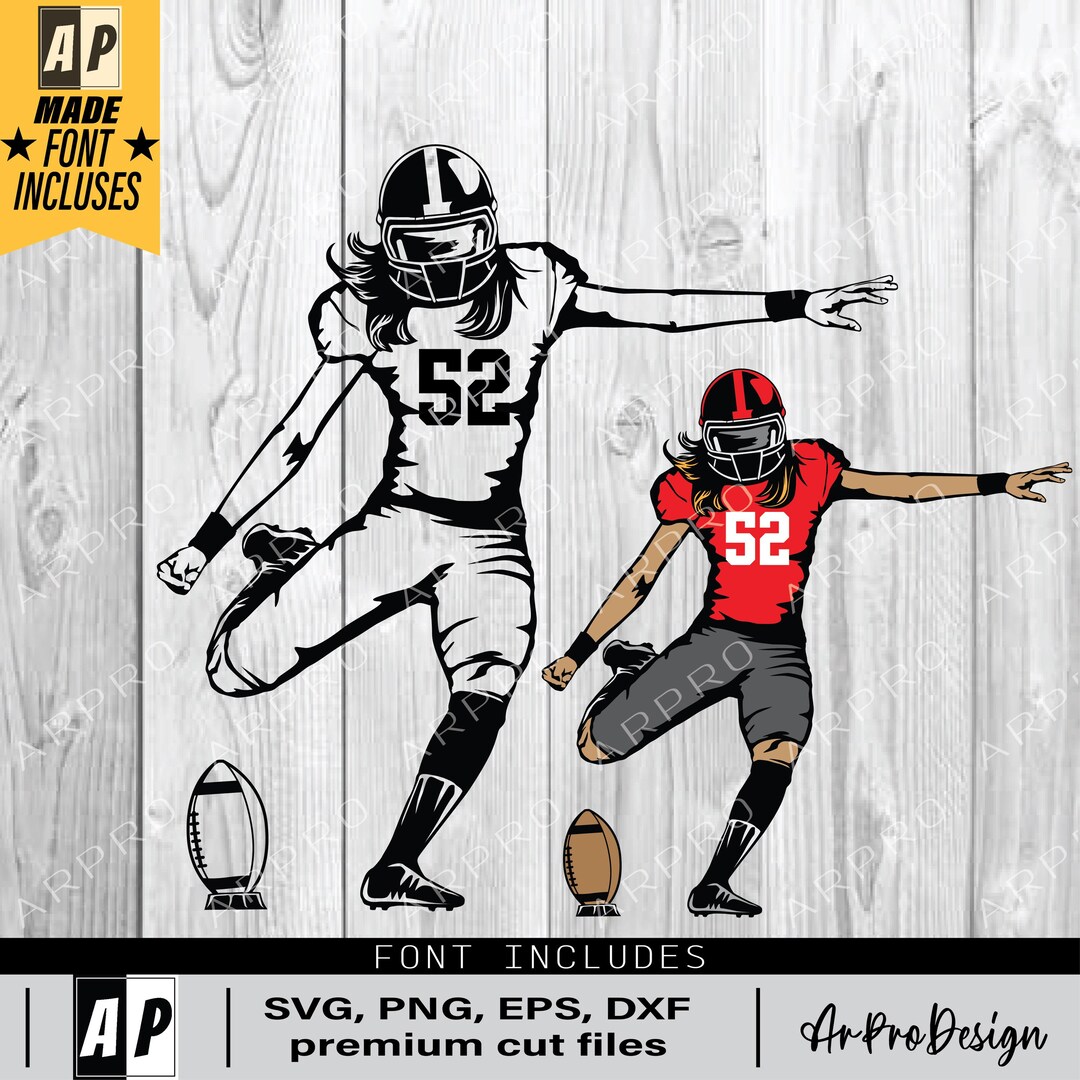 Football Kicker Svg, Football Girl Svg, Colored Layers, Football Team ...