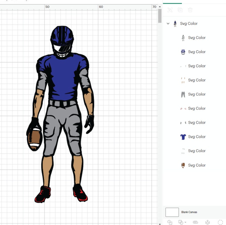 Football Player Svg Football Svg Colored Layers Football - Etsy