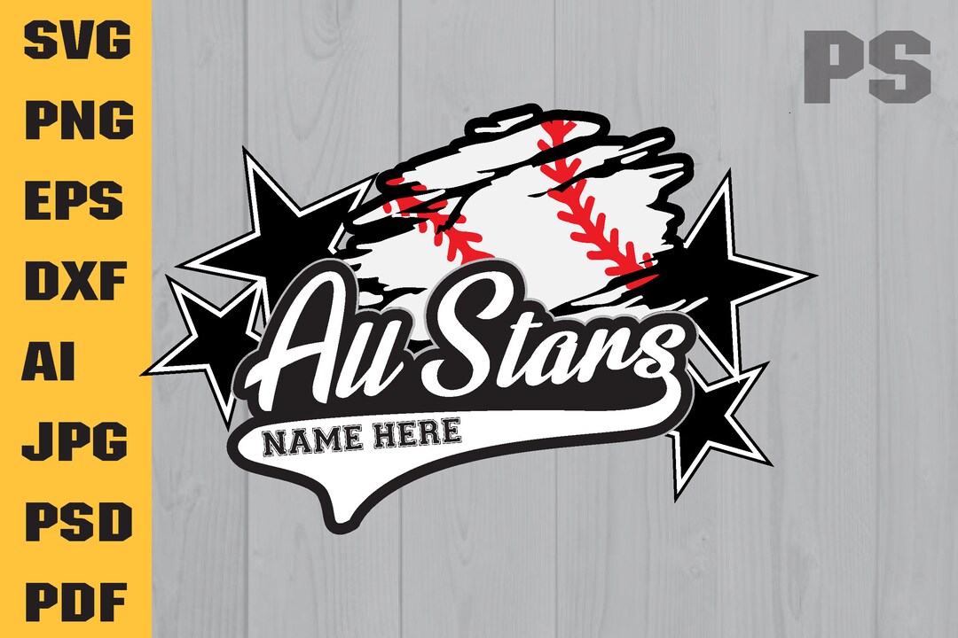 All Stars Svg, Softball Svg, Baseball Svg, Template, Emblem, Softball ...