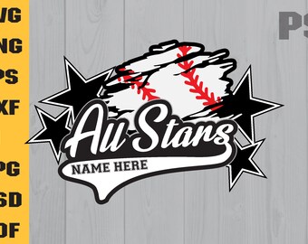 Stars Svg, Softball Svg, Baseball Svg, Template, Emblem, Softball Team ...