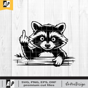 Raccoon Svg, Peeking Raccoon Svg, Raccoon Middle Finger Svg, Peeking ...