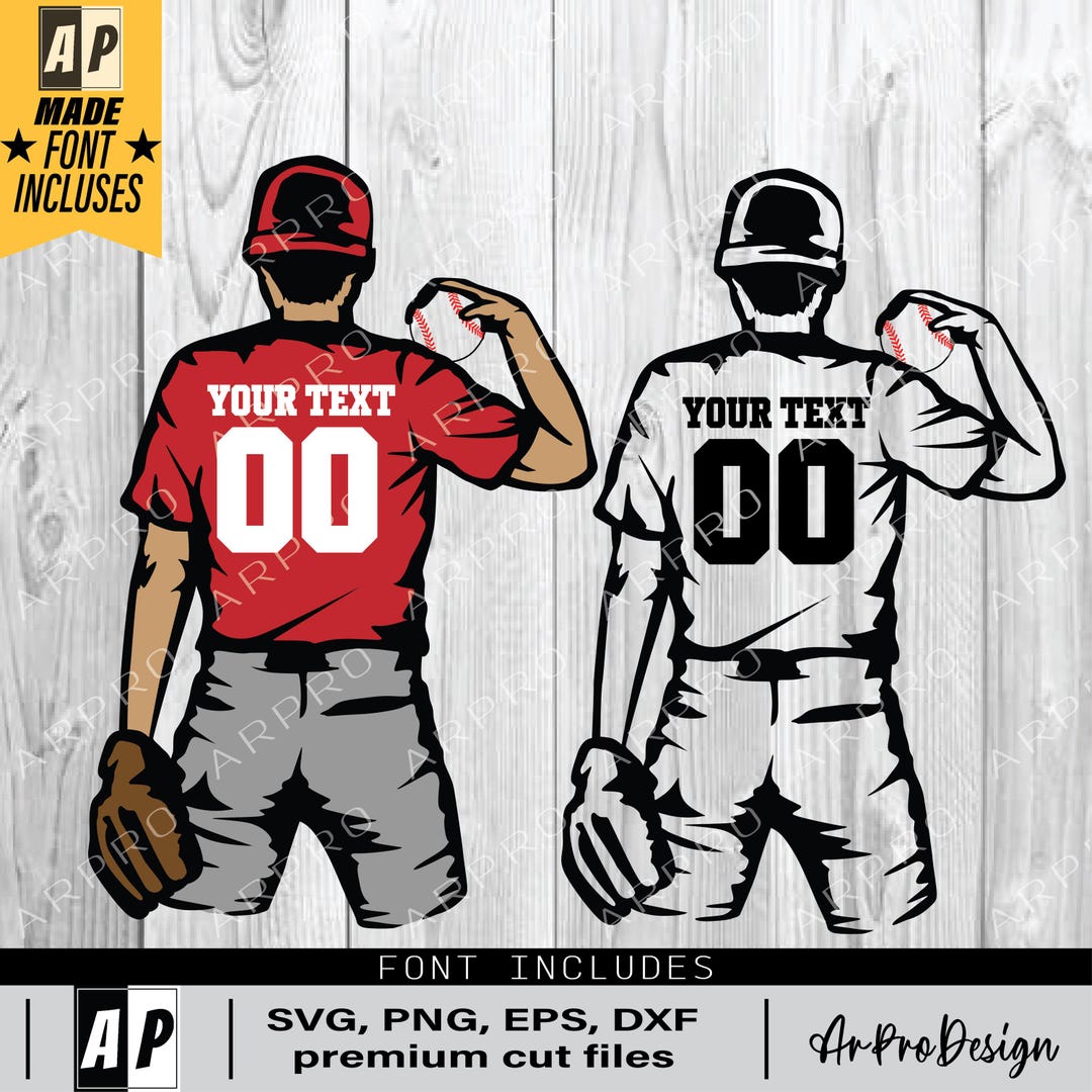 Baseball Player Svg, Colored Layers, Personalized Name Svg, Baseball ...