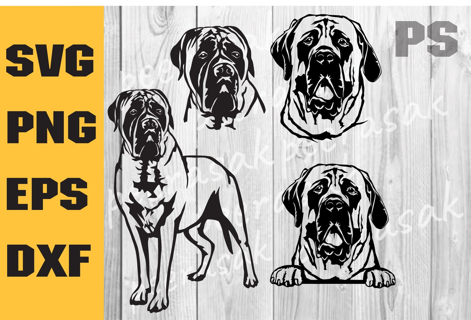 English Mastiff Dog Svg, Peeking Head Paws, Breed, Png, Printable ...