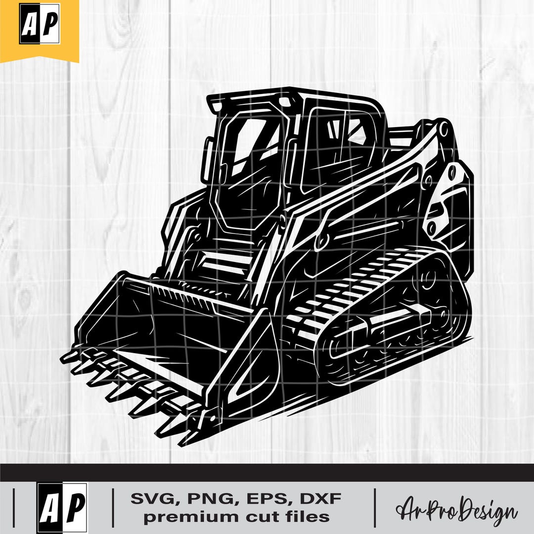 Track Skid Steer Svg, Skid Steer Svg, Heavy Equipment Svg, Bulldozer ...