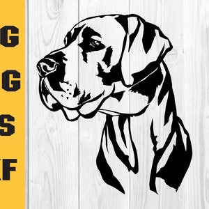 Great Dane Svg, Great Dane Png, Line Art Clipart, Portrait EPS ...