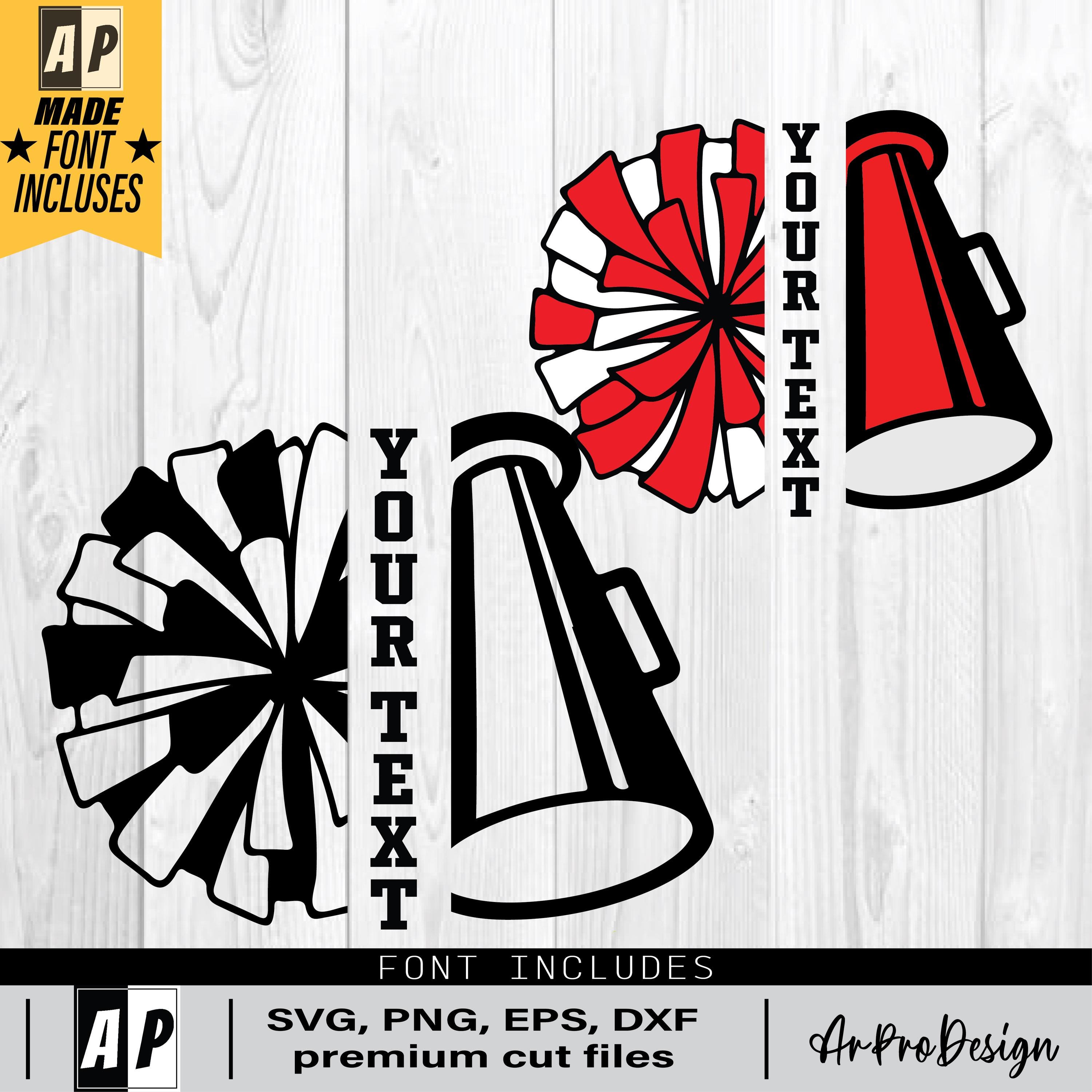 Cheer Svg, Colored Layers, Mega Phone Svg, Cheerleader Svg, Customized ...
