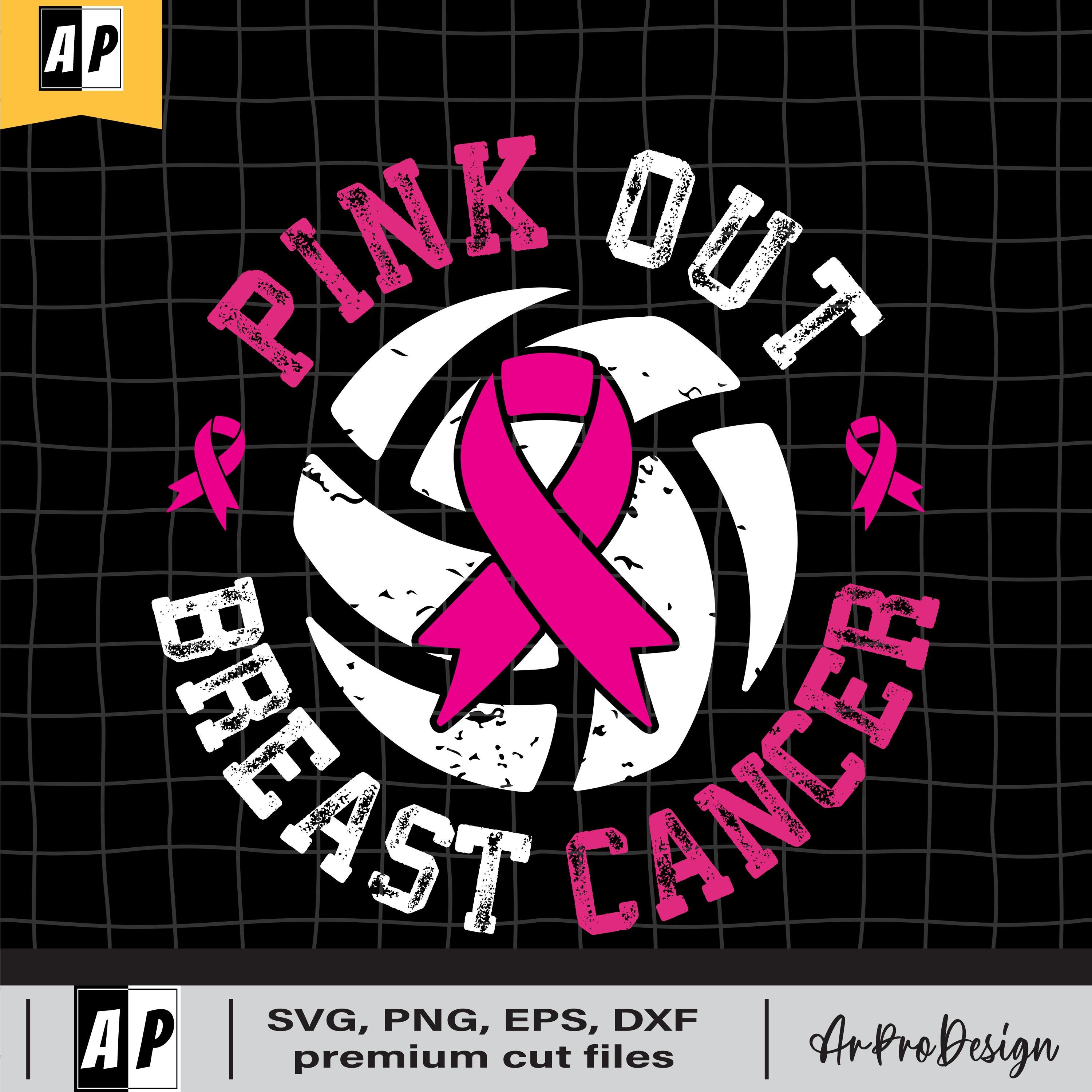 Volleyball Svg, Pink Out Block Breast Cancer, Fight Cancer Pink Ribbon ...