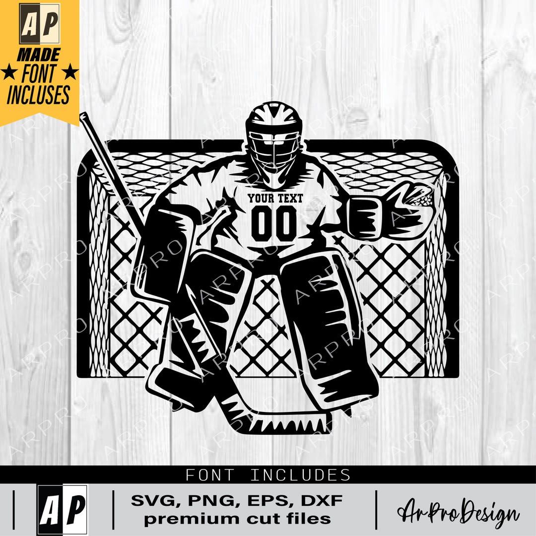 Goalie Player Svg, Personalized Name Svg, Goalkeeper Svg, Ice Hockey ...