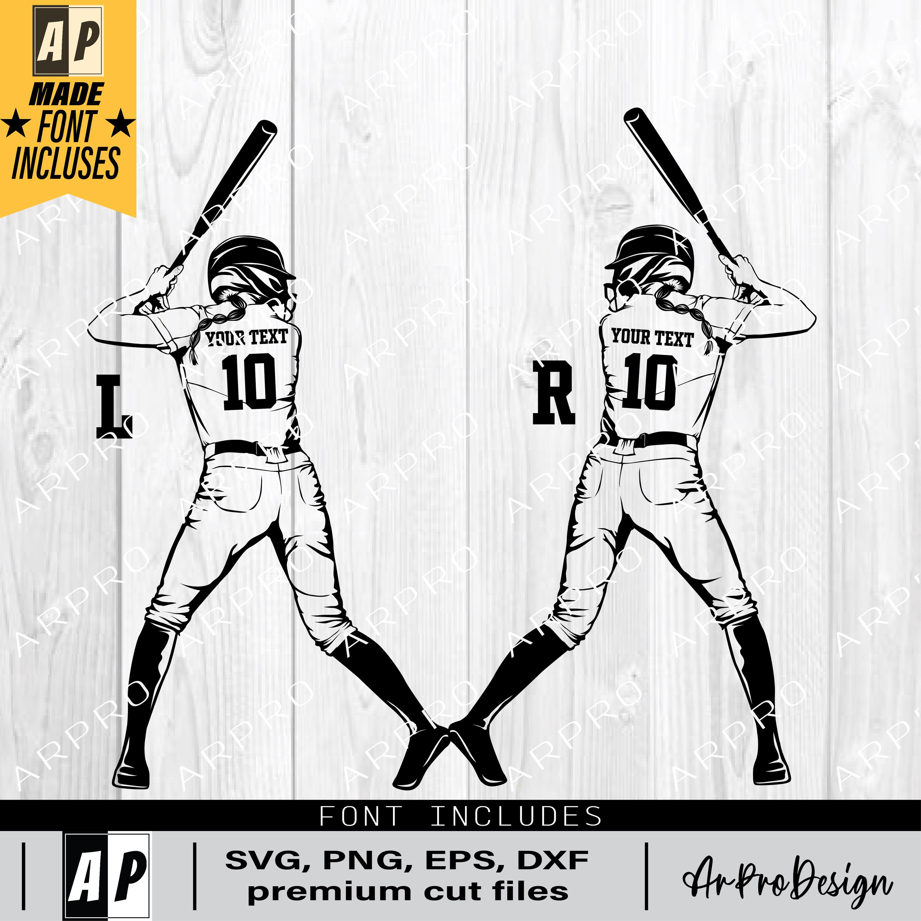 Softball Player Drawing