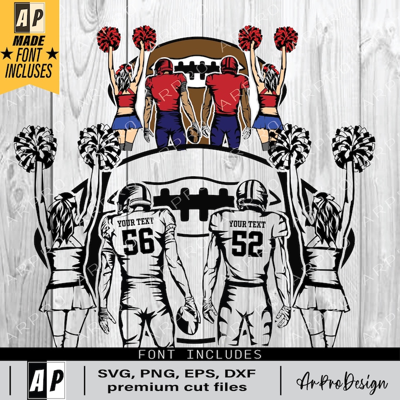 Cheerleader Svg, Football Player Svg, Football Name Svg, Cheer Dance ...