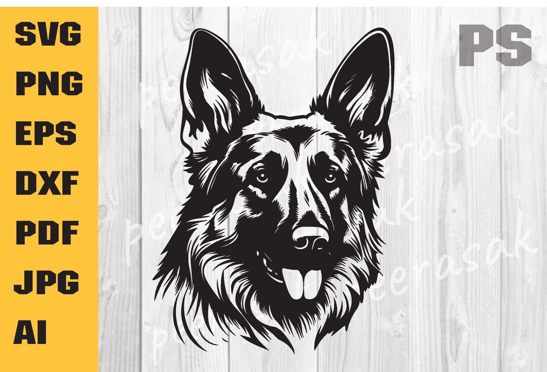 German Shepherd Svg, Dog Svg Cricut, Laser Cut Vector Dxf Plasma ...