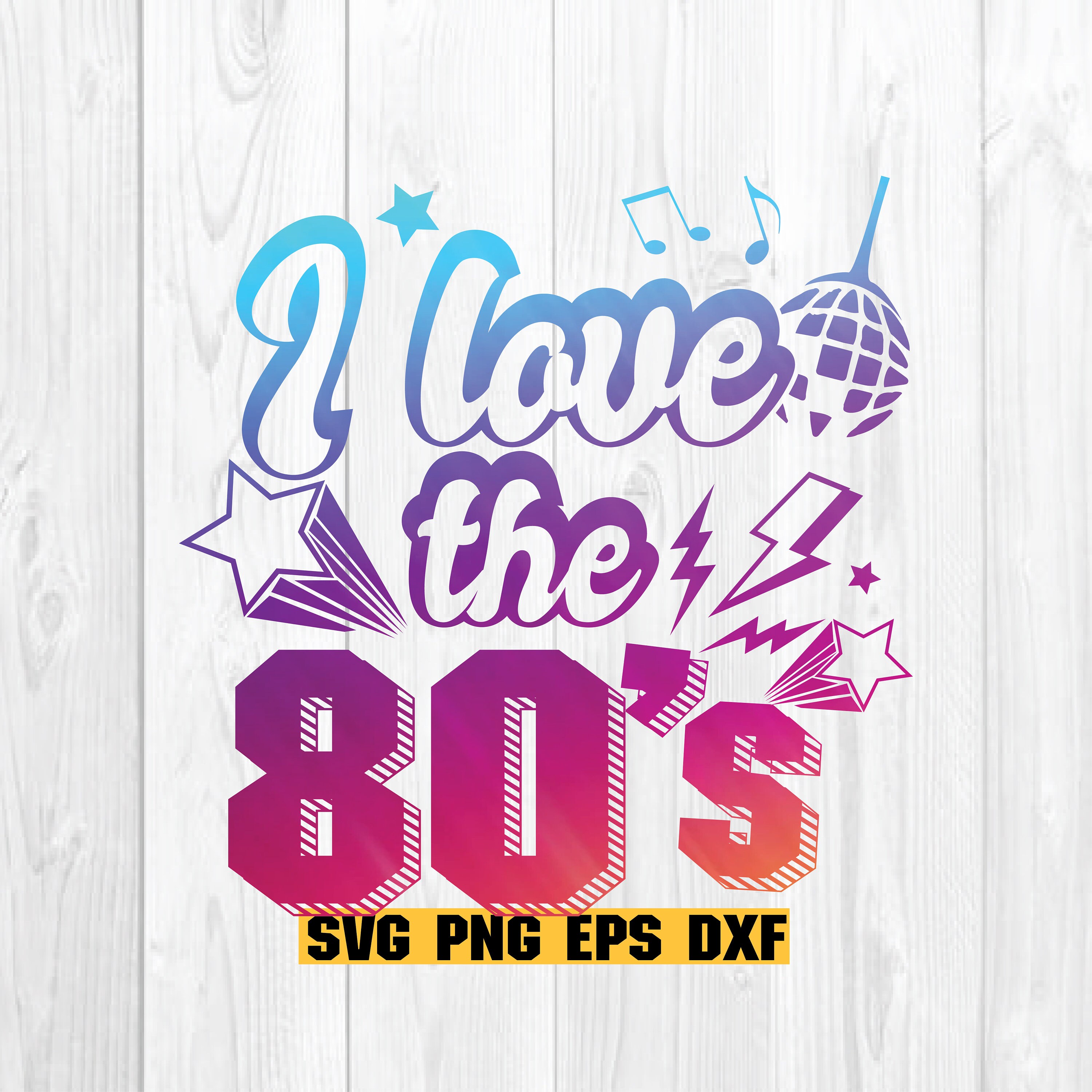 I Love the 80s Svg 80s Party Svg Retro Clipart Eighties - Etsy UK