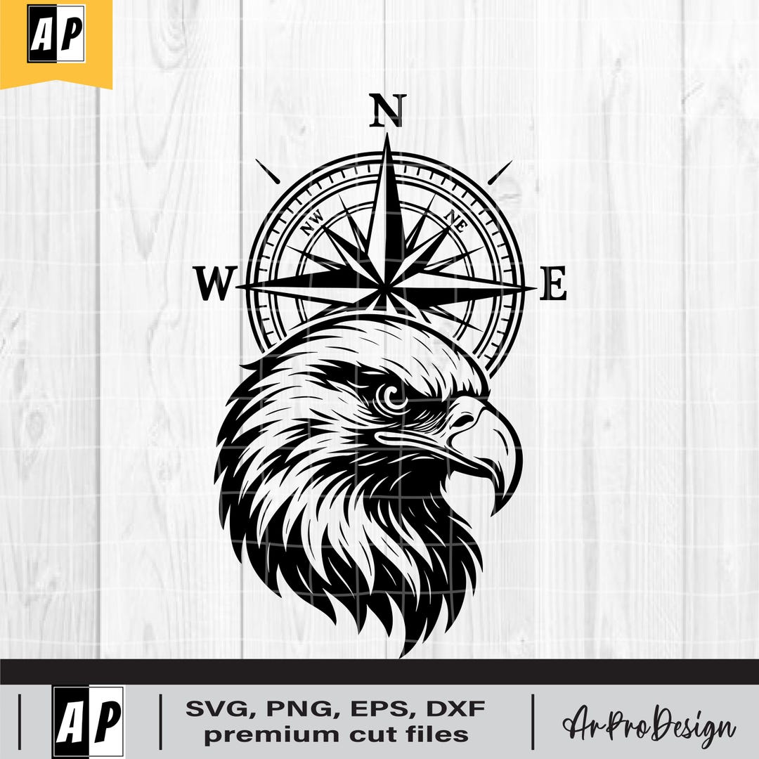Eagle With Compass Svg, Eagle Svg, American Eagle Svg, Eagle Clipart ...