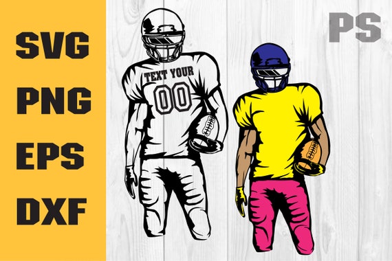 Football Player Svg Football Svg Colored Layers Football - Etsy