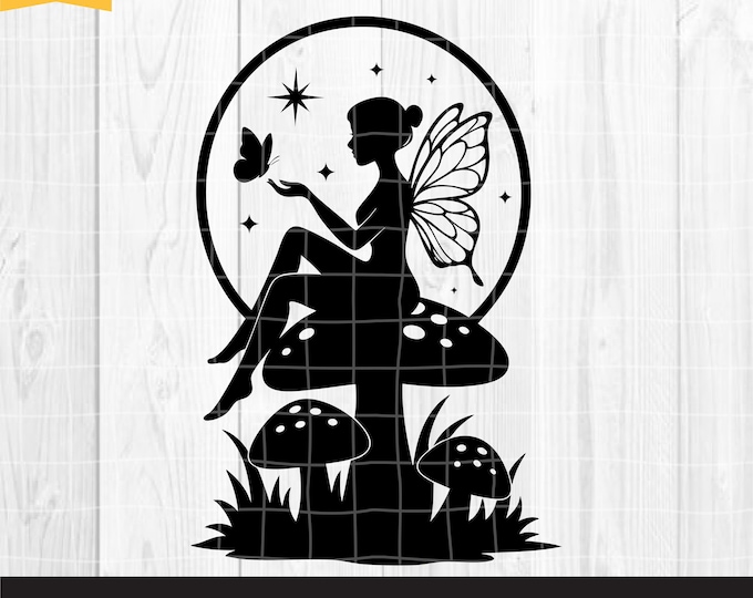 Fee SVG, Fee Garten svg, Feen svg, Schmetterling svg, Pilz svg, Blume ...